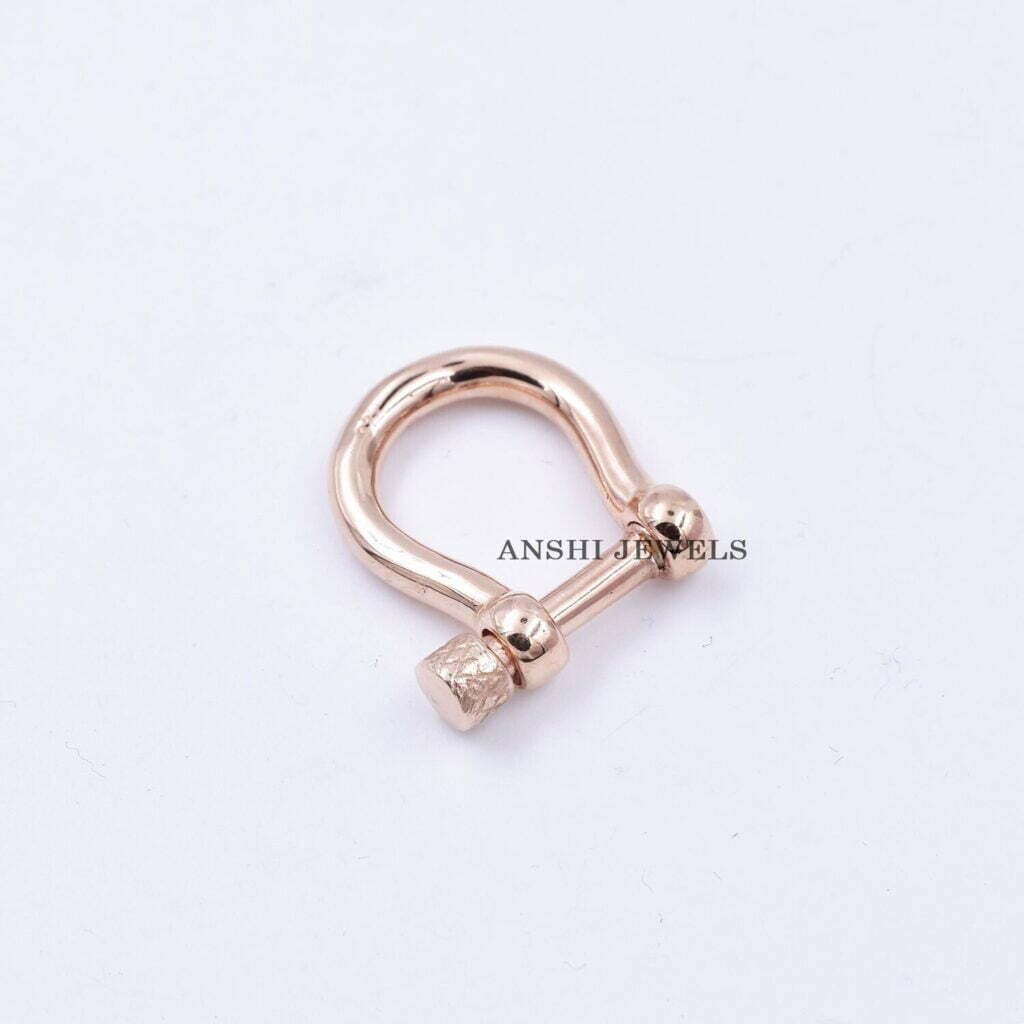 Handmade Shackle Lock Jewelry - 14k Rose Gold & 925 Silver
